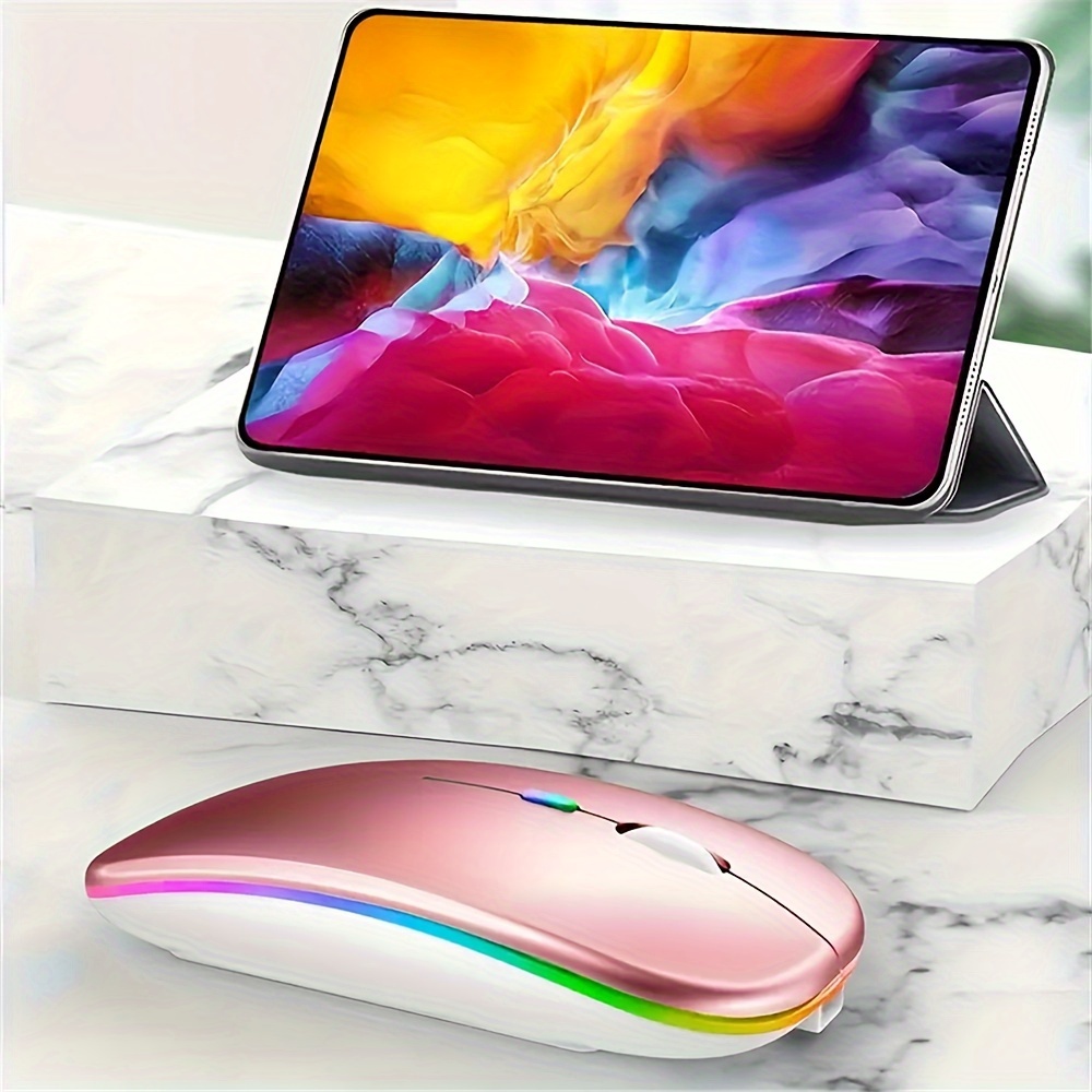 USB Mouse Wireless Rechargeable LED 2.4G Dual Mode Silent Portable ...
