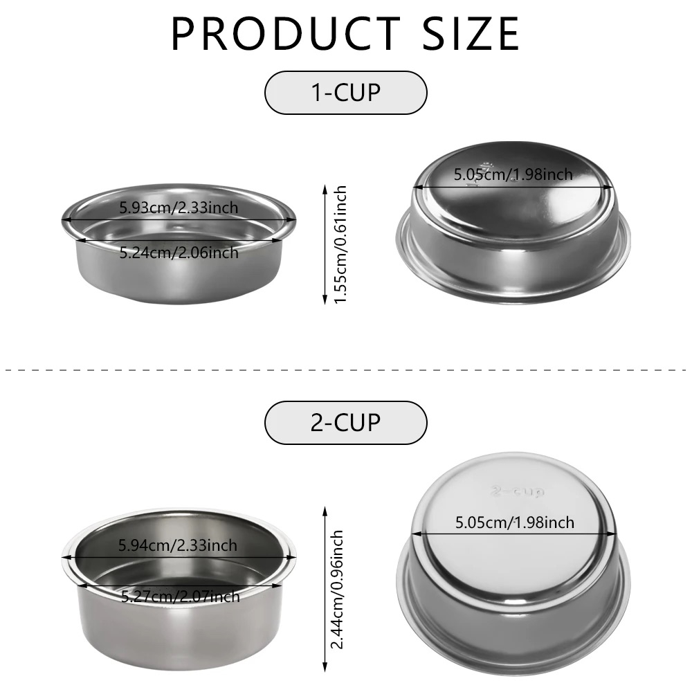51mm Double Layer Pressurized Coffee Filter Basket Stainless Steel ...