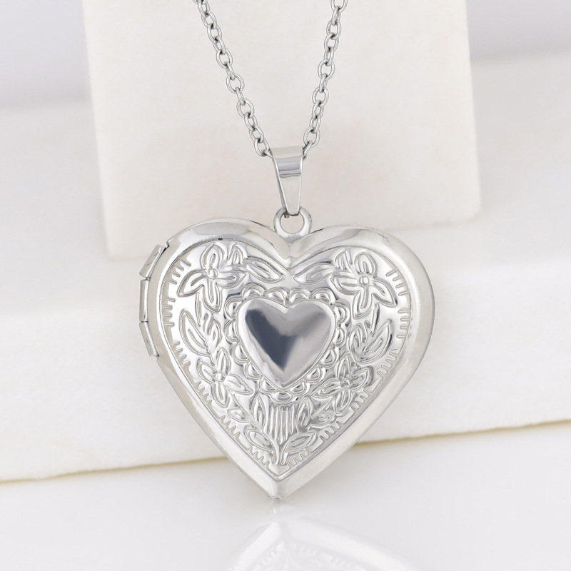 Heart Shape Locket Necklace - Stainless Steel Love Pendant with ...