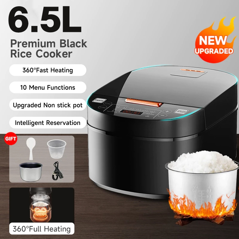 HOMEFUN Electric Rice Cooker Non Stick 6.5L Large Capacity smart Home Multifunctional Electric ...
