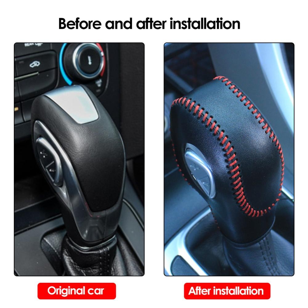 PU Car Carbon Fiber Gear Shift Knob Cover for Ford Focus EcoSport ...