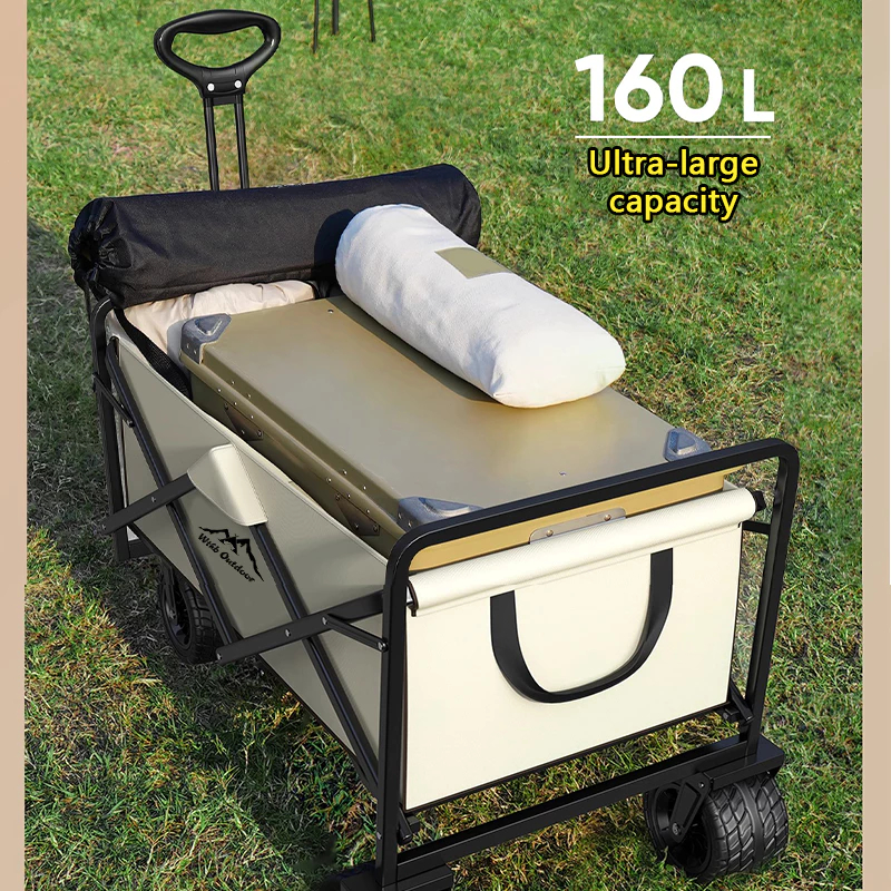 WTHB Camping Cart Trolley 160L All-Terrain Collapsible Outdoor Picnic ...