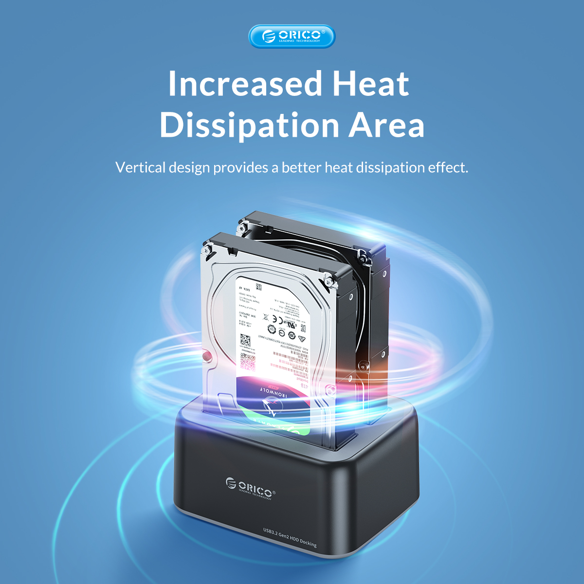 ORICO HDD Docking Station 2.5/3.5 Inch SATA to Type-C USB3.2 10Gbps ...