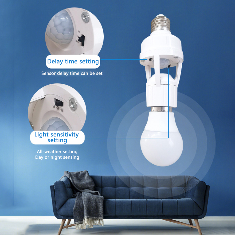 Switch Lamp Socket Adapter Converter Human Body Sensing Infrared Human Body Sensor Motion Sensor ...