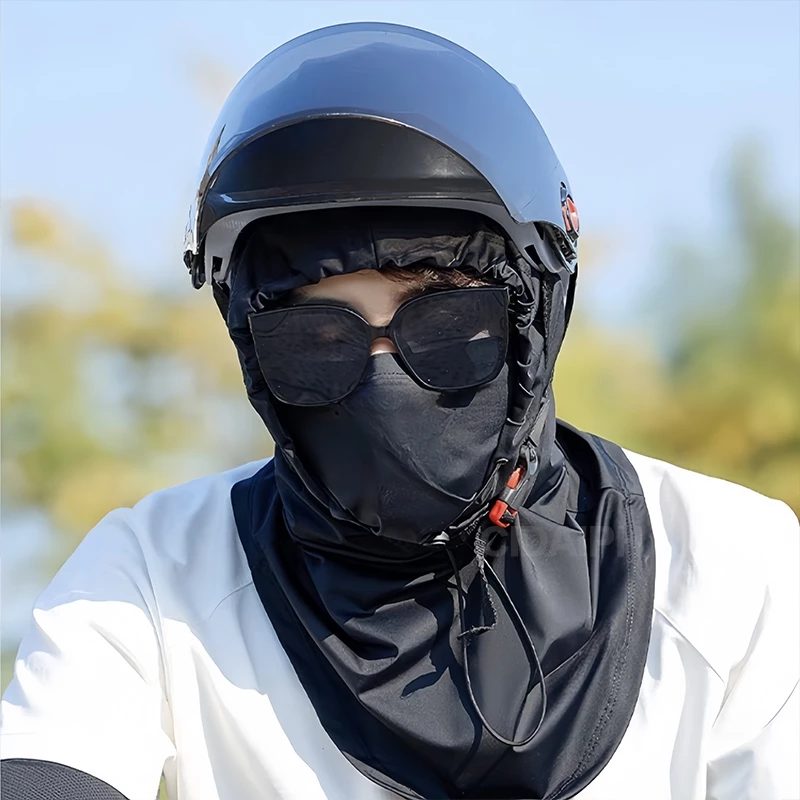Balaclava Hoodie Hat Headscarf Full Face Mask Ice Silk Sunscreen Cap UV ...