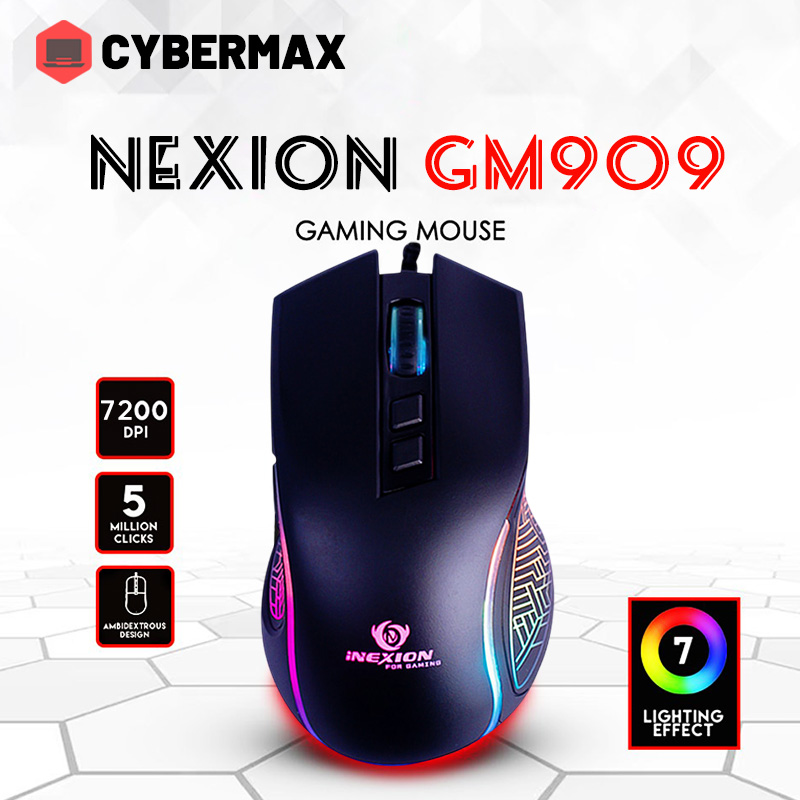Nexion GM909 Wired Gaming Mouse RGB 7D Ergonomic New Design High ...