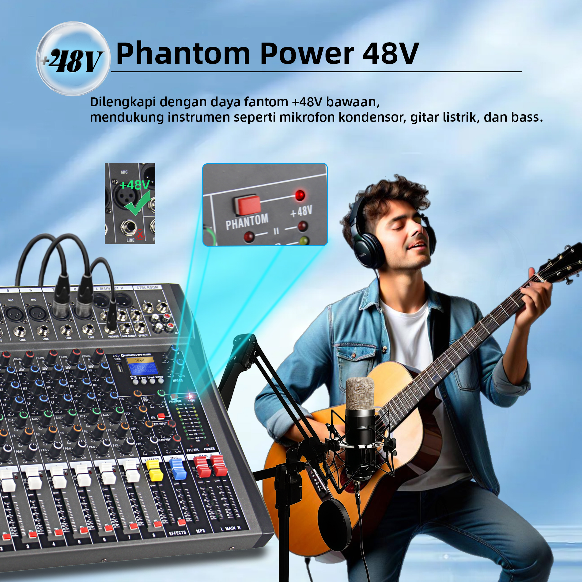 F4/F7 4/7Channel Professional Mixer MP3 player with USB port Bluetooth amplifier mixer equalizer ...