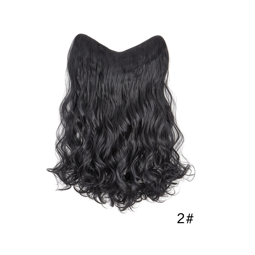 Long Wavy Curly V-Shaped Hair Extensions - 45cm/60cm Synthetic Wigs for ...