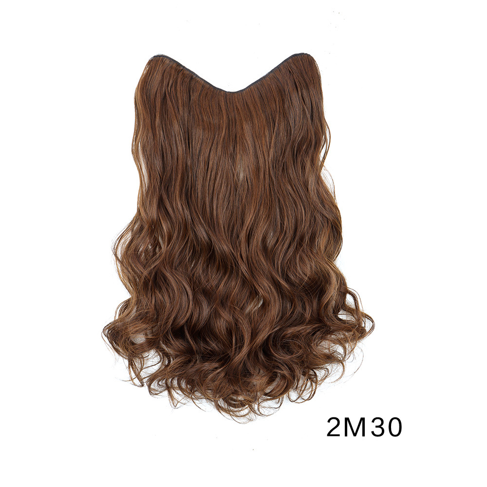 Long Wavy Curly V-Shaped Hair Extensions - 45cm/60cm Synthetic Wigs for ...