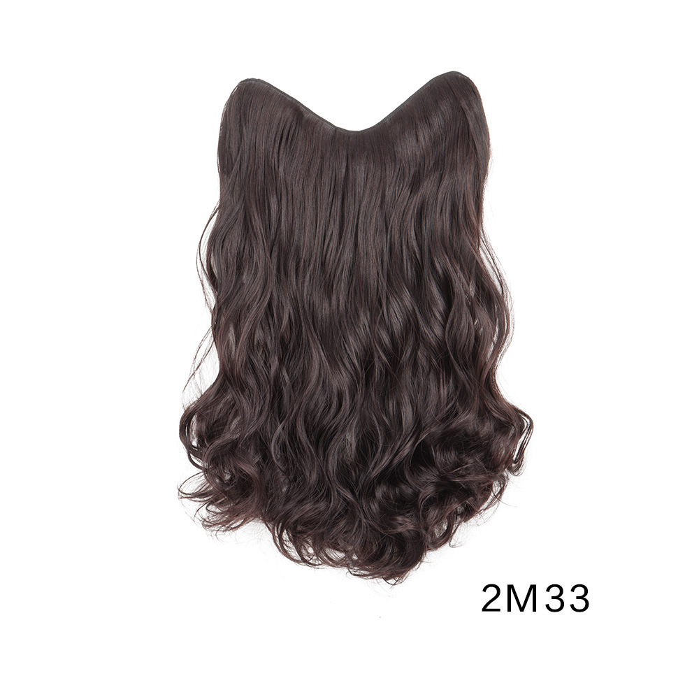 Long Wavy Curly V-Shaped Hair Extensions - 45cm/60cm Synthetic Wigs for ...