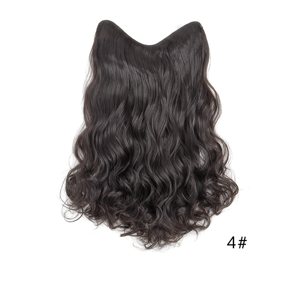 Long Wavy Curly V-Shaped Hair Extensions - 45cm/60cm Synthetic Wigs for ...
