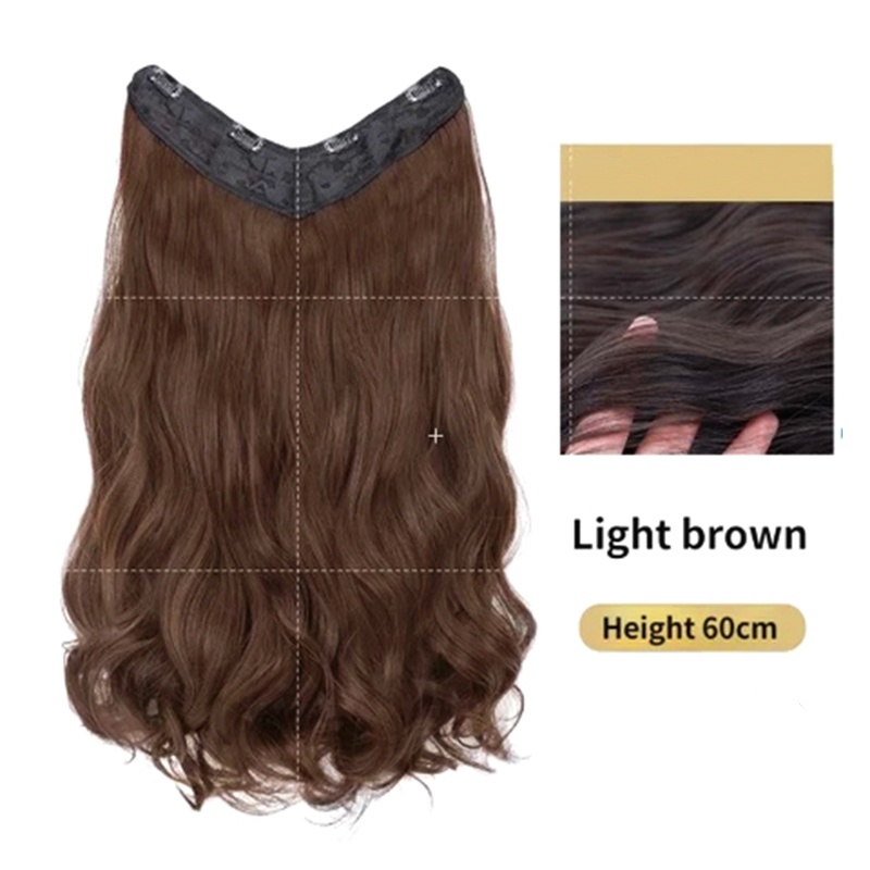 Long Wavy Curly V-Shaped Hair Extensions - 45cm/60cm Synthetic Wigs for ...