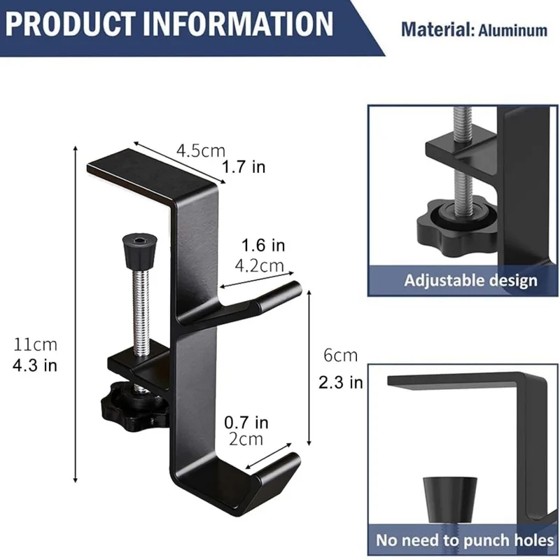 (Philippines Stock) 1/2Pcs Multi-functional Double Hook Table Edge ...