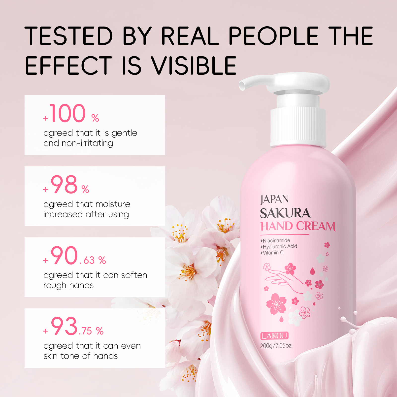 LAIKOU Japan Sakura Hand Cream Long-lasting Hydration Smooth Radiant ...