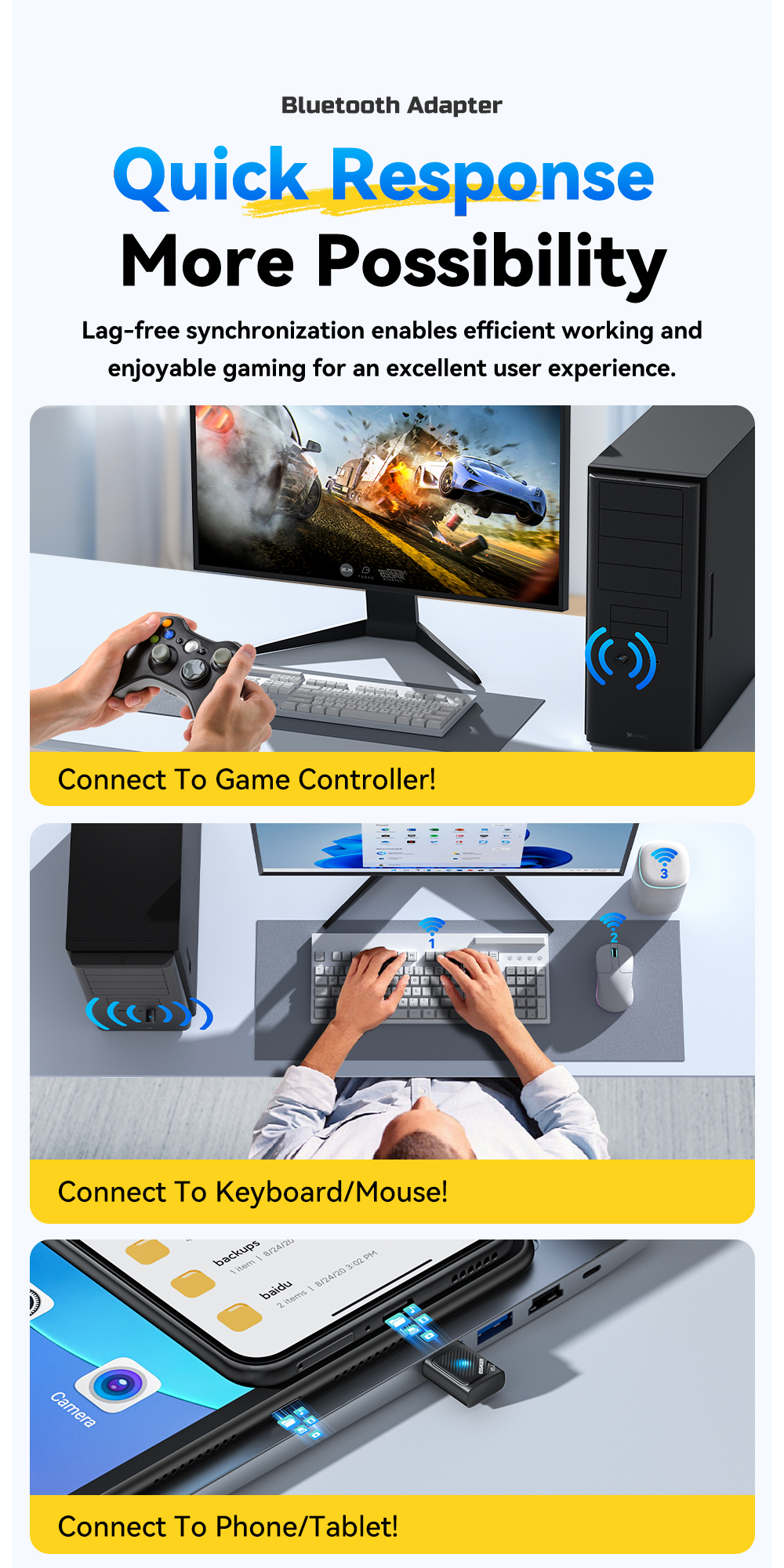 Essager 4/5.3/5.0 Bluetooth Adapter PC Computer Bluetooth Wireless ...