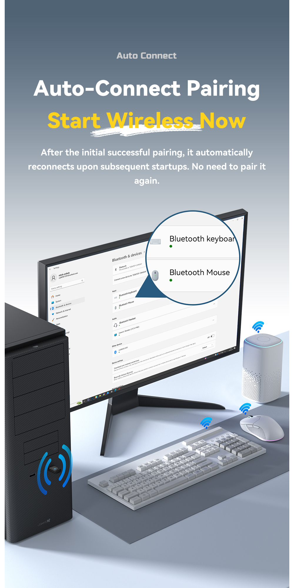 Essager 4/5.3/5.0 Bluetooth Adapter PC Computer Bluetooth Wireless ...