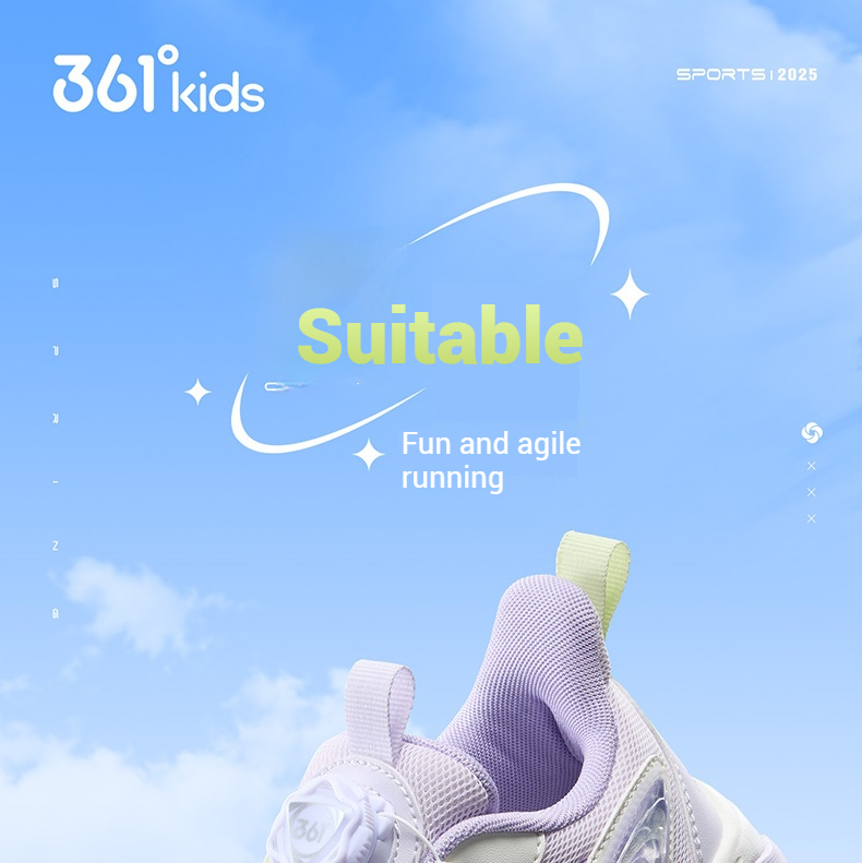 361 Degrees Kids Shoes Girls Running Shoes Size 33-39 Anti-Slip Soft ...