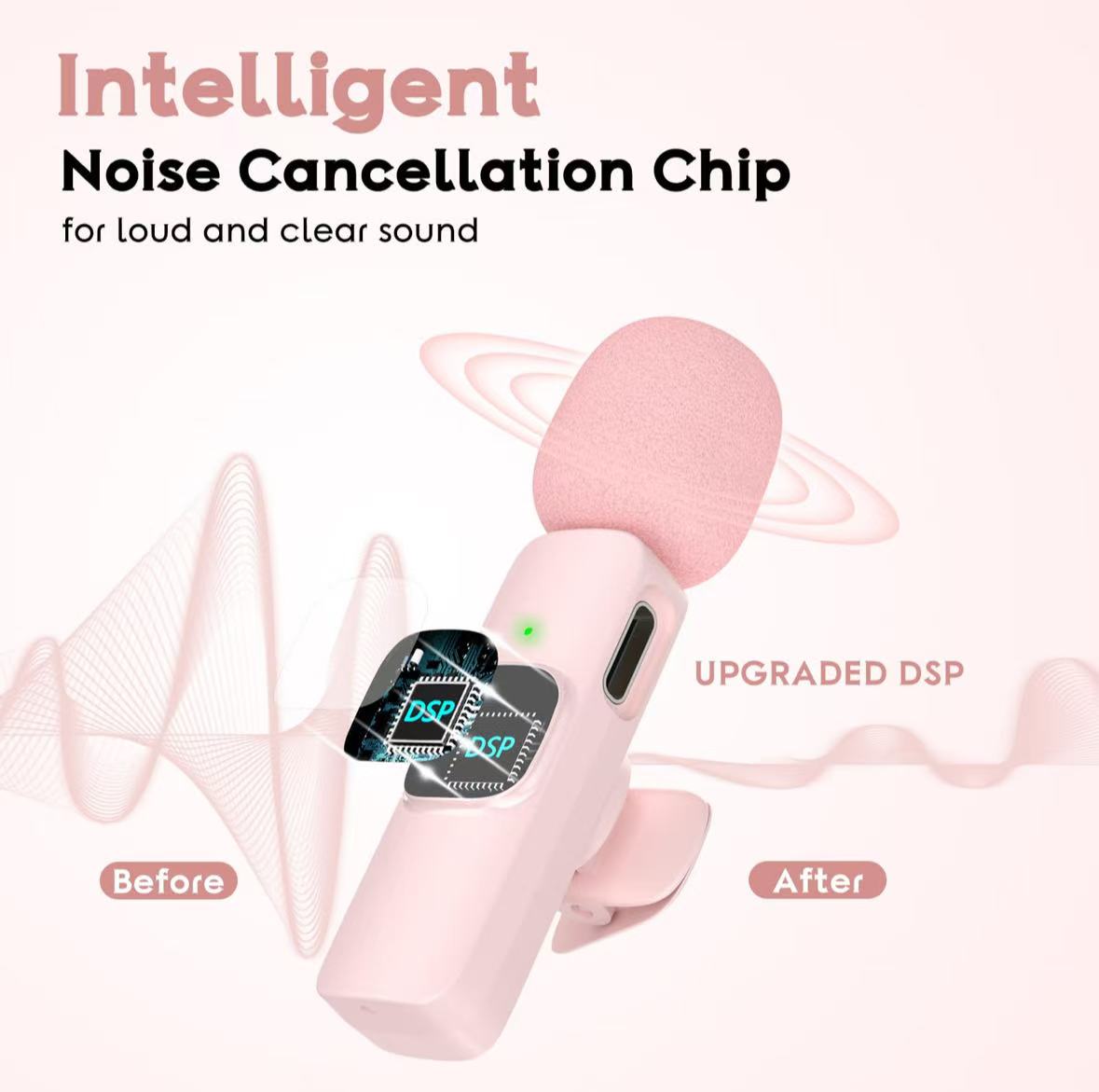 K9 Microphone Wireless Lapel Mic for Teaching Mini Mike for Vlog ...