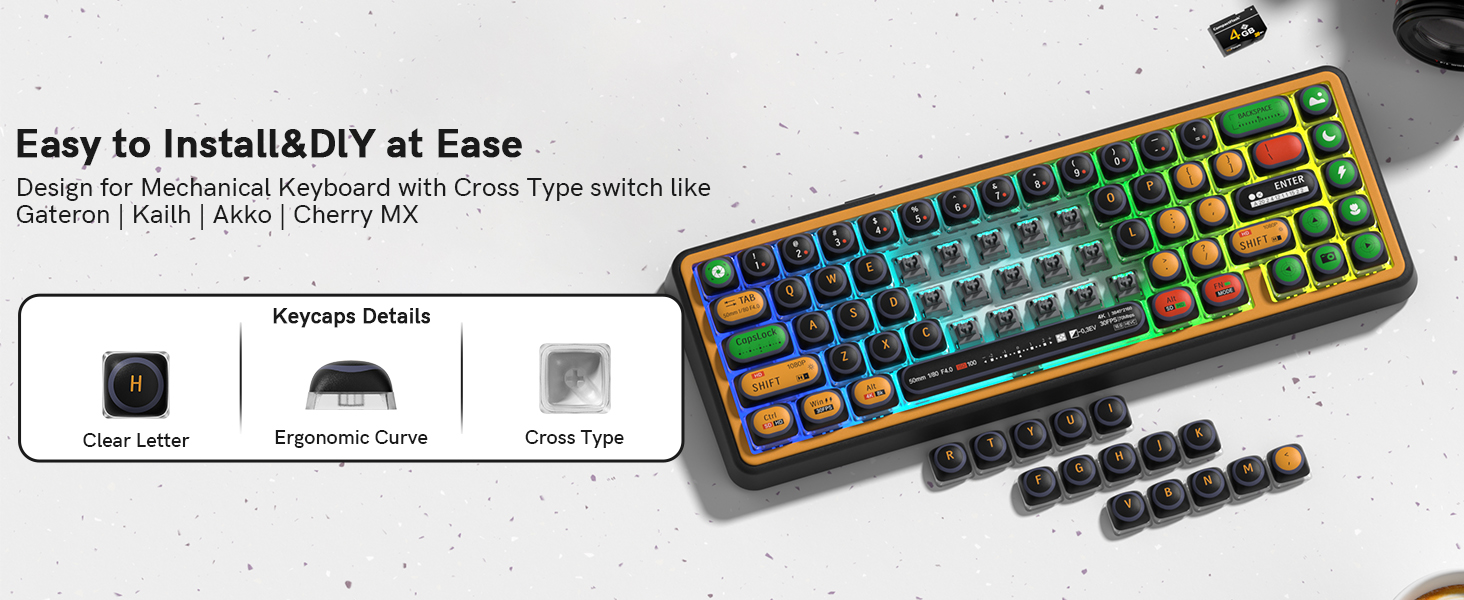 Womier Pudding Kawaii MOG Profile Dye Sublimation PBT Custom Keycaps ...