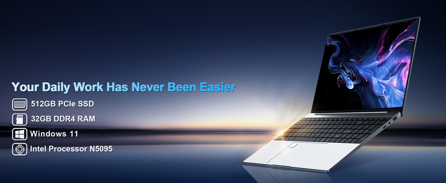 SUXi MantaBook Pro Laptop 15.6" FHD IPS, 1.3KG Ultra-Thin Celeron N5095 ...