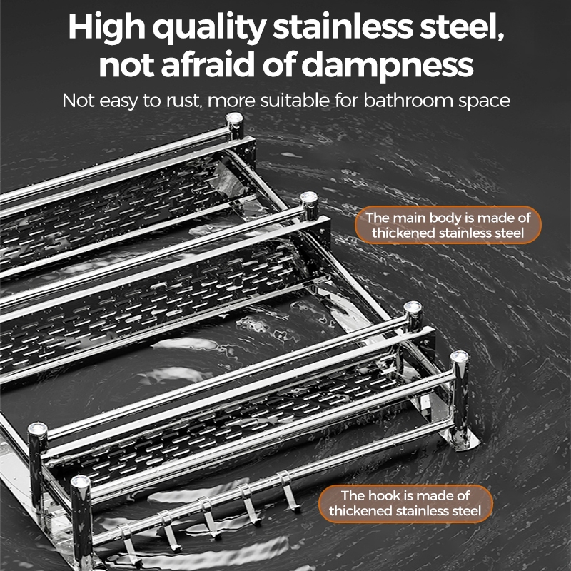 【COD】3 Layer Stainless steel towel rack Bathroom shelf 3 Layer | Shopee ...