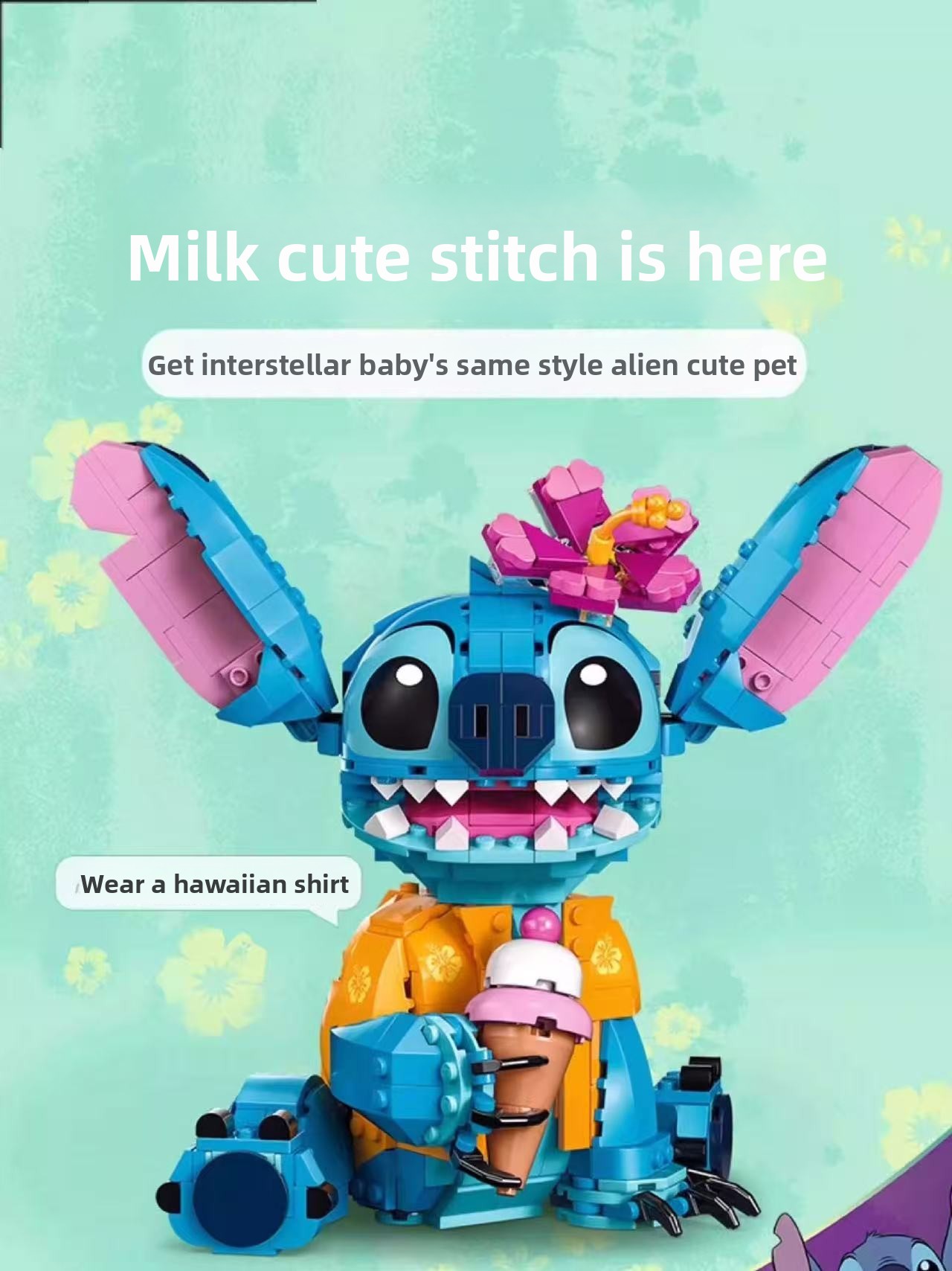 Stitch Model Building Blocks Disney Cartoon with 43249 Children's ...