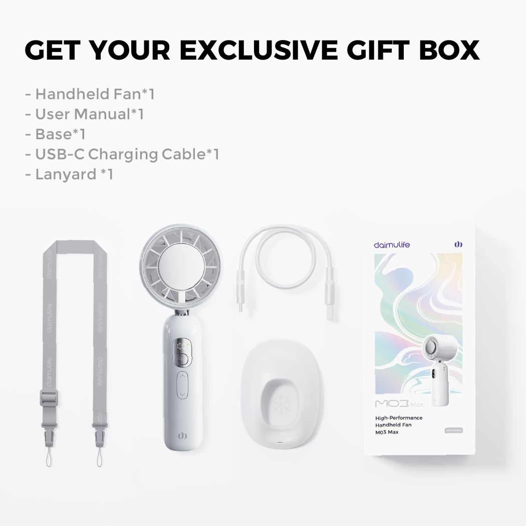 DaimuLife Mini Fan With Cooling Effect M03 Max Handheld Fan With 100 ...