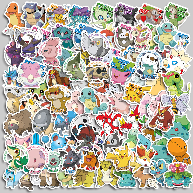 Pokémon Decorative Stickers Pack – Pikachu, Pet Elf Notebook iPad Phone ...