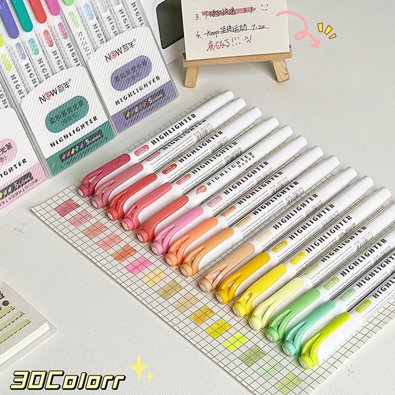 30-Color Creative Double-Headed Highlighter Set for Students – Colored ...