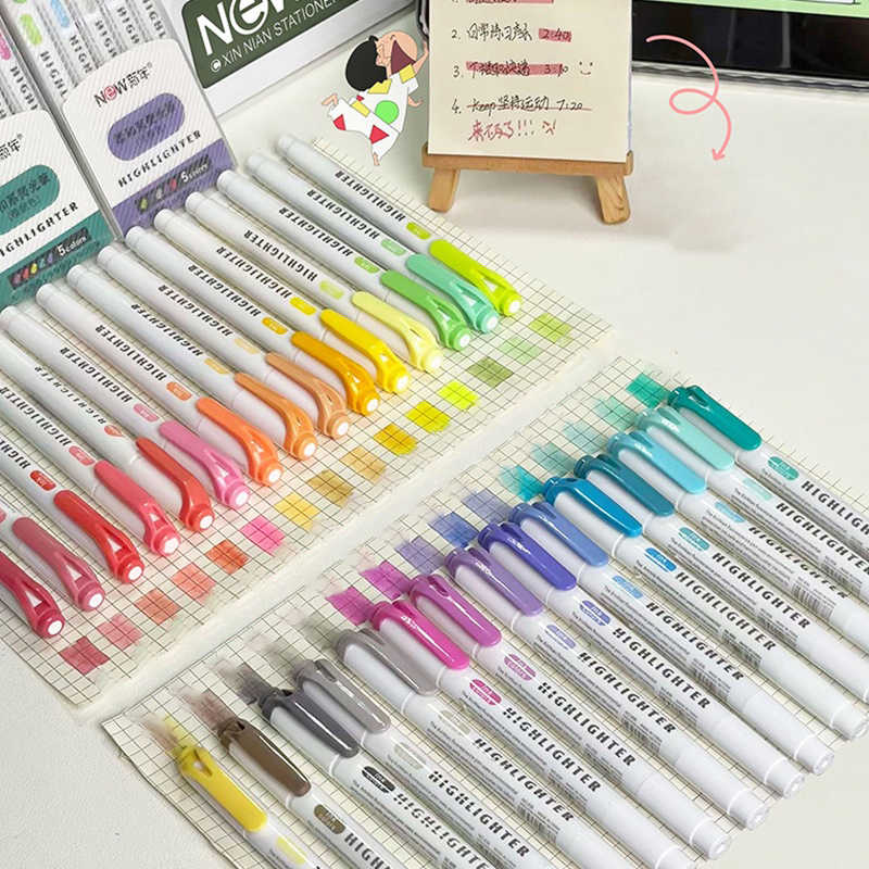 30-Color Creative Double-Headed Highlighter Set for Students – Colored ...