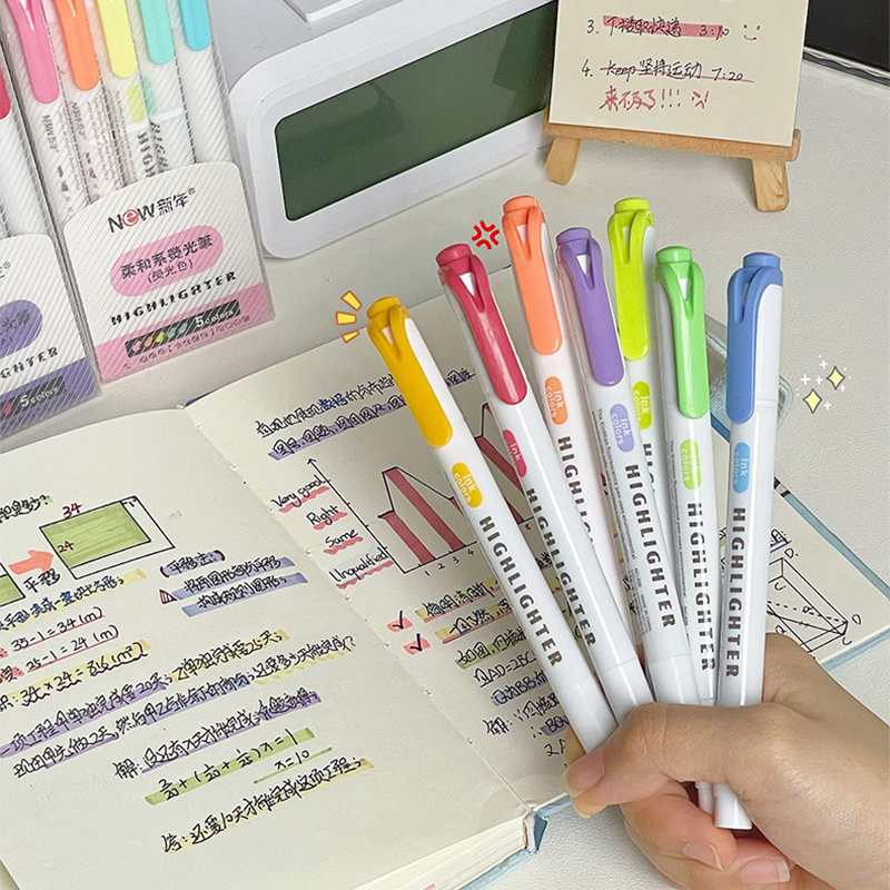 30-Color Creative Double-Headed Highlighter Set for Students – Colored ...