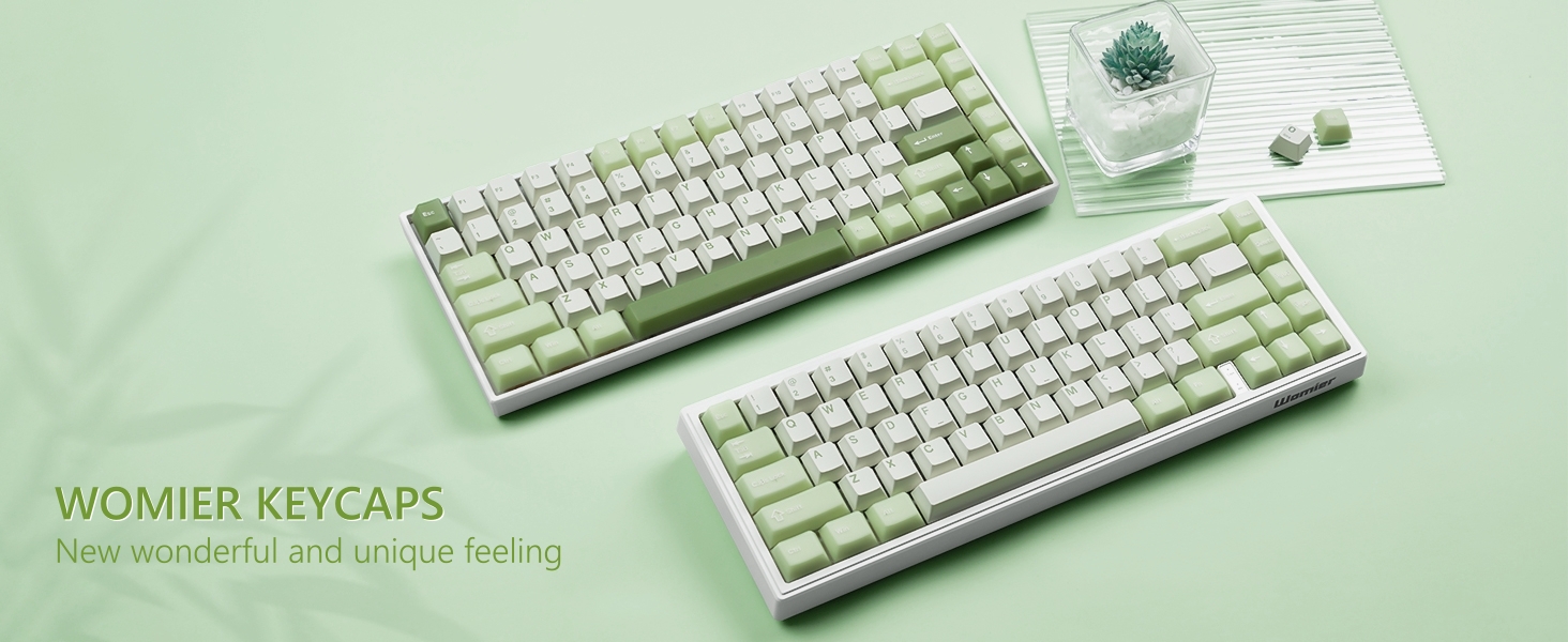 Womier Jade+PBT Keycaps Milk Green Translucent Key Caps Set 129 Keys ...