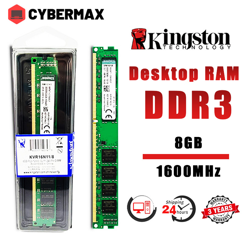 Kingston Desktop DDR3 8GB RAM 1600Mhz 240Pin 1.5V DIMM Memory For PC ...