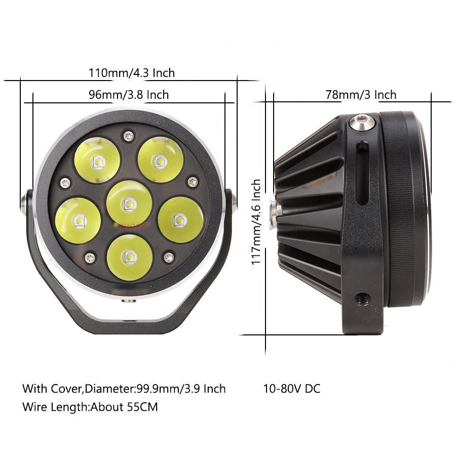 AES BMW 6LED/7LED Spotlight Waterproof Motorcycle Auxiliary Light WIth ...