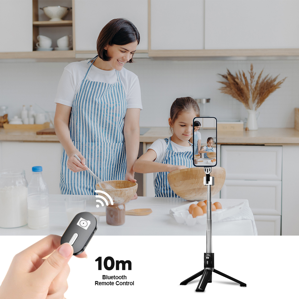 LingoFoto Handheld Wireless Bluetooth Selfie Stick Stainless Steel ...
