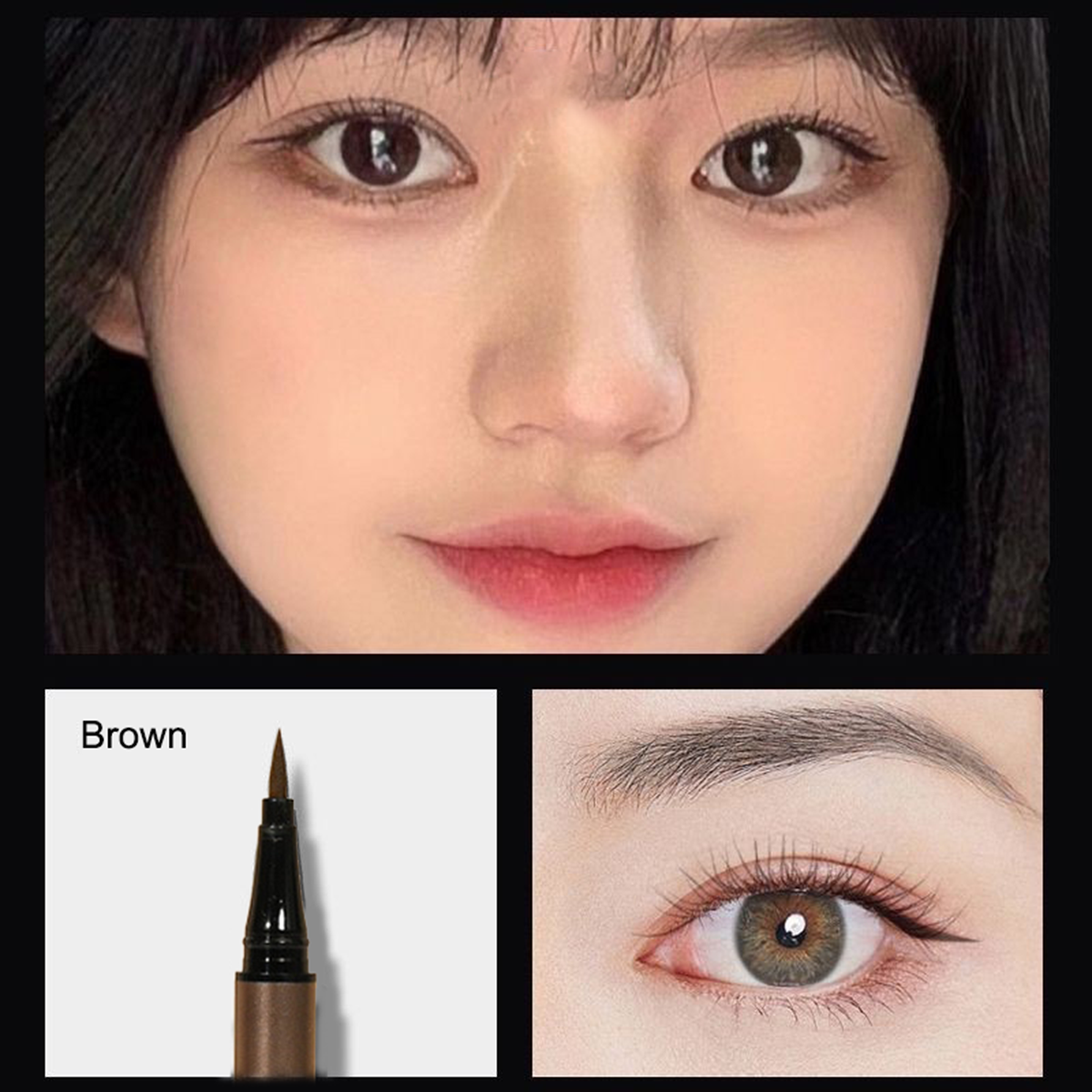 Hot Girl Eyeliner: Fine Tip, Waterproof, Quick-Dry, Long-Lasting, Smudge-Proof, Safe for All ...