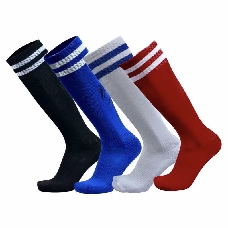 4-Pack Unisex Soccer Socks -Football Crew Socks with Double Stripes ...