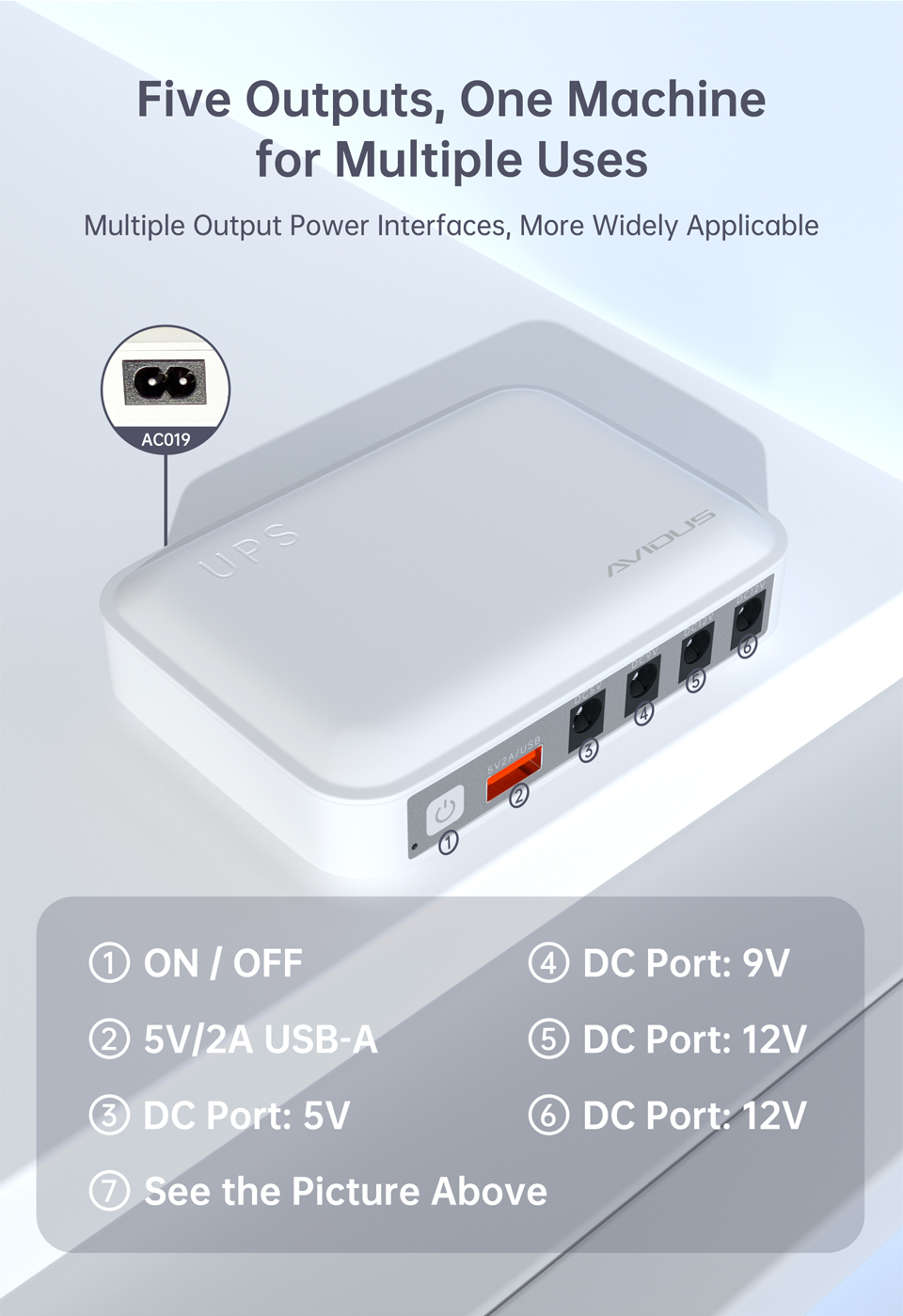 AVIDUS 7800mAh 10400mAh 16000mAh Mini CCTV UPS Power For Android And ...