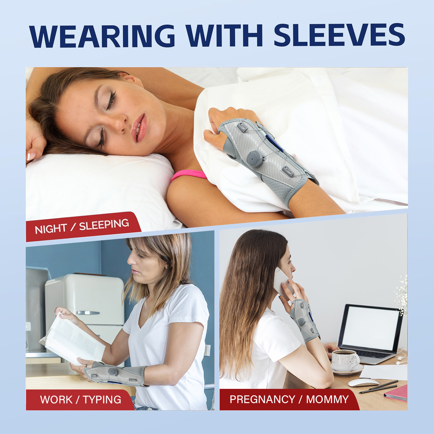 NEENCA Wrist Support Brace with Splints and Adjustment Knob Palm Wrist ...