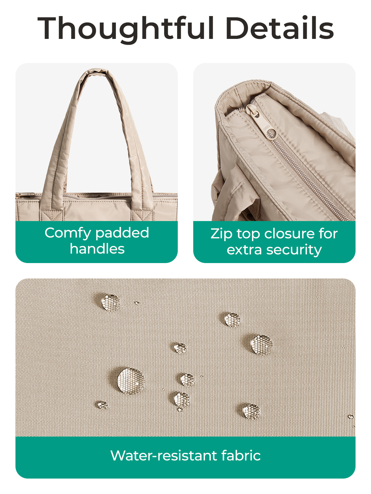 BAGSMART Tote Bag for Women, Lightweight Puffy Tote Bag with ...