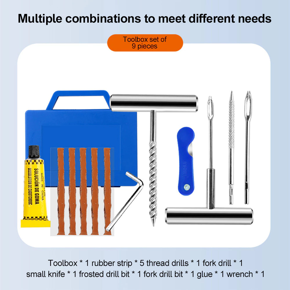 AUTOFun 10/12pcs Car Tire Repair Kit Car Motorcycle Bike Tire Repair Tool Emergency Rubber Patch ...