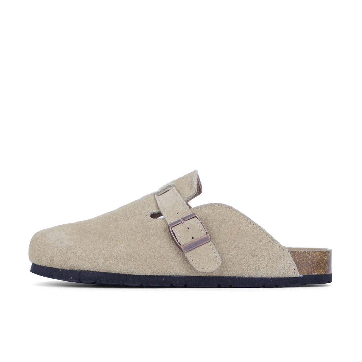 BOKEN Sandals Clogs Mules Slippers Women Soft Suede Leather Cork ...