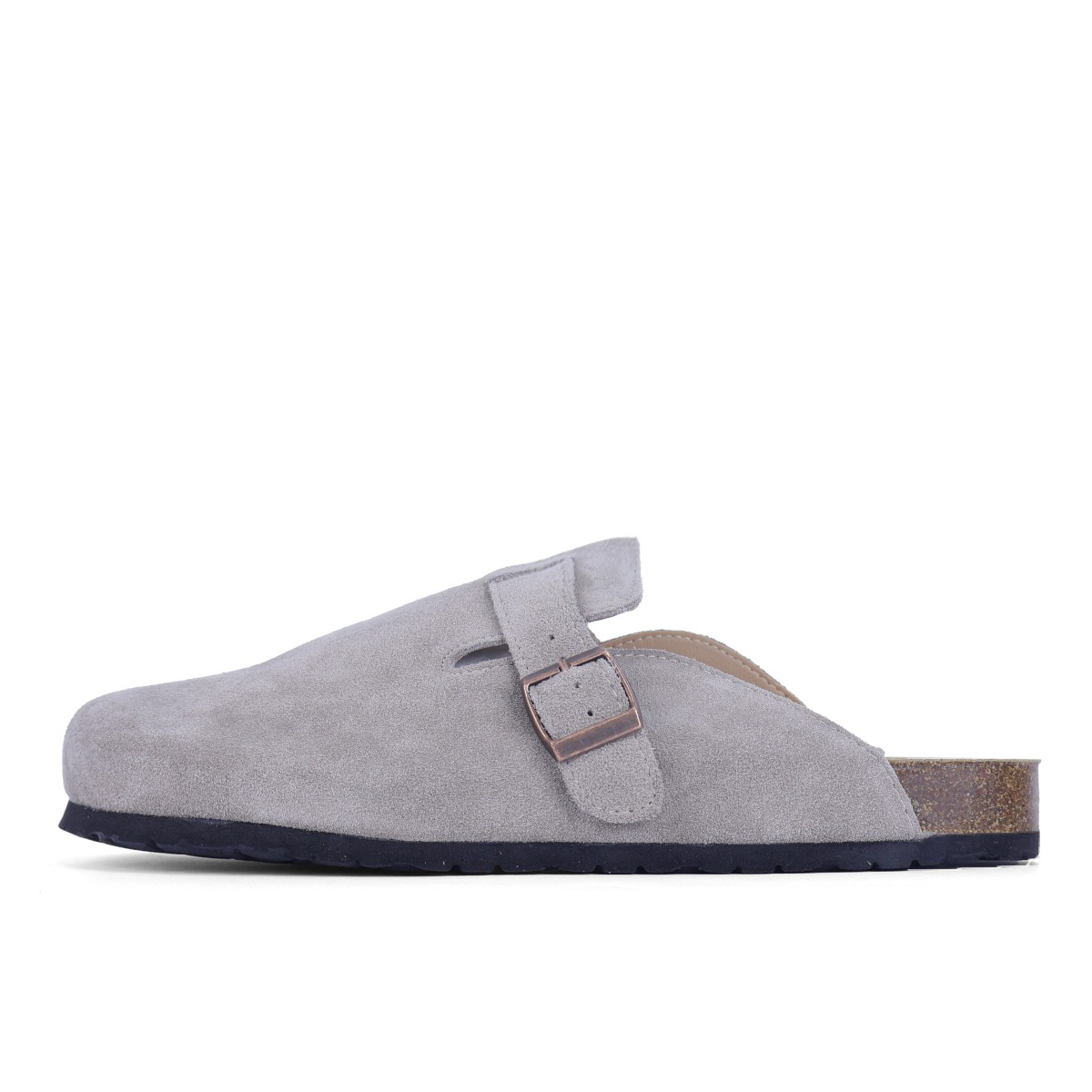 BOKEN Sandals Clogs Mules Slippers Women Soft Suede Leather Cork ...