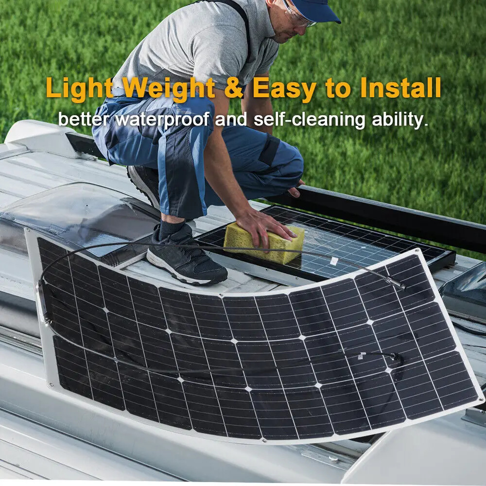 【Official Store】PowMr 120W Monocrystalline Silicon Flexible Solar Panel ...