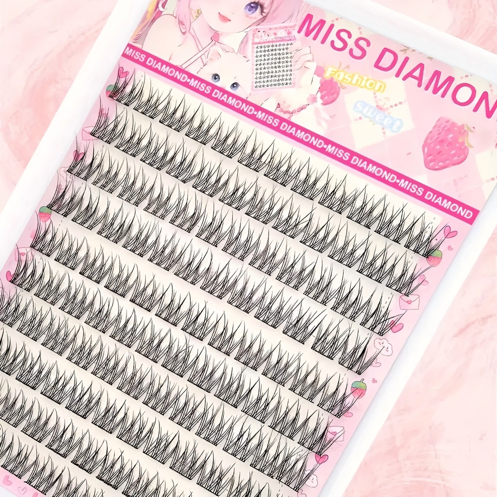 Miss Diamond Glue-Free False Eyelashes 10 Rows Of Large-Capacity Curled ...