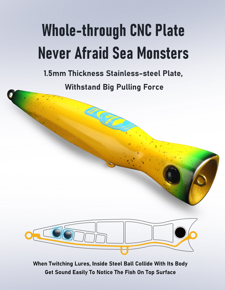 Kingdom SEASTALKER POPPER Sea Fishing Lures 160mm/180mm 60g/85g Popper Floating Hard Bait ...