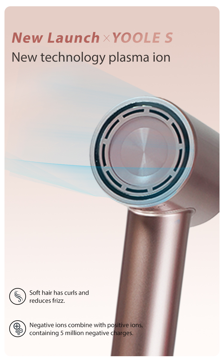 【New】Yoole High-Speed Hair Dryer Negative Ions Quick Drying Blower ...