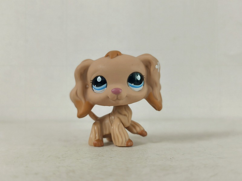 Littlest Pet Shop Yellow LPS Cocker Spaniel Dog Blue Eyes #1716 Figure ...