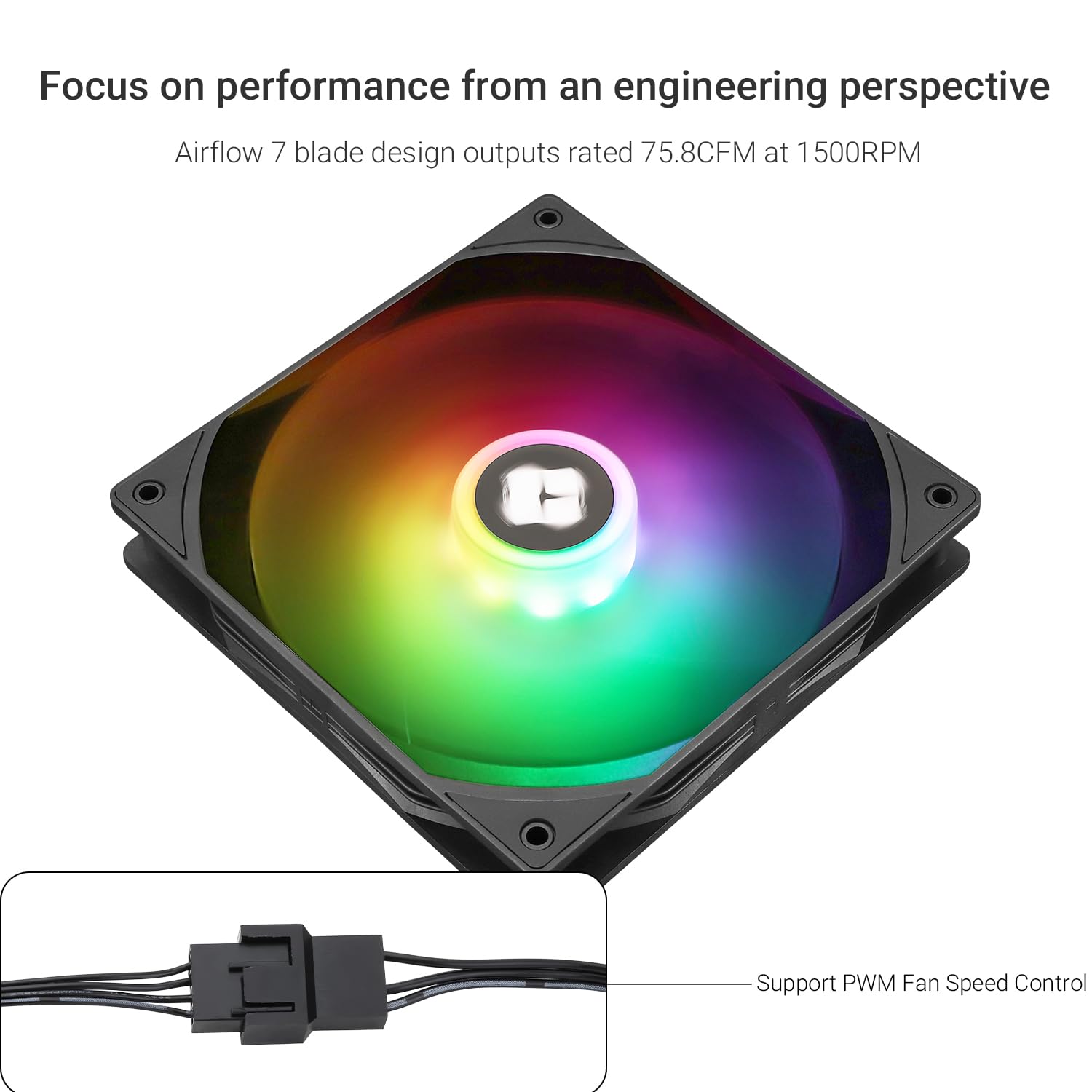 Thermalright TL-C14C-S ARGB Case Fan 140mm Cooler Fan 1500RPM CPU Fan 4Pin PWM Silent Computer ...