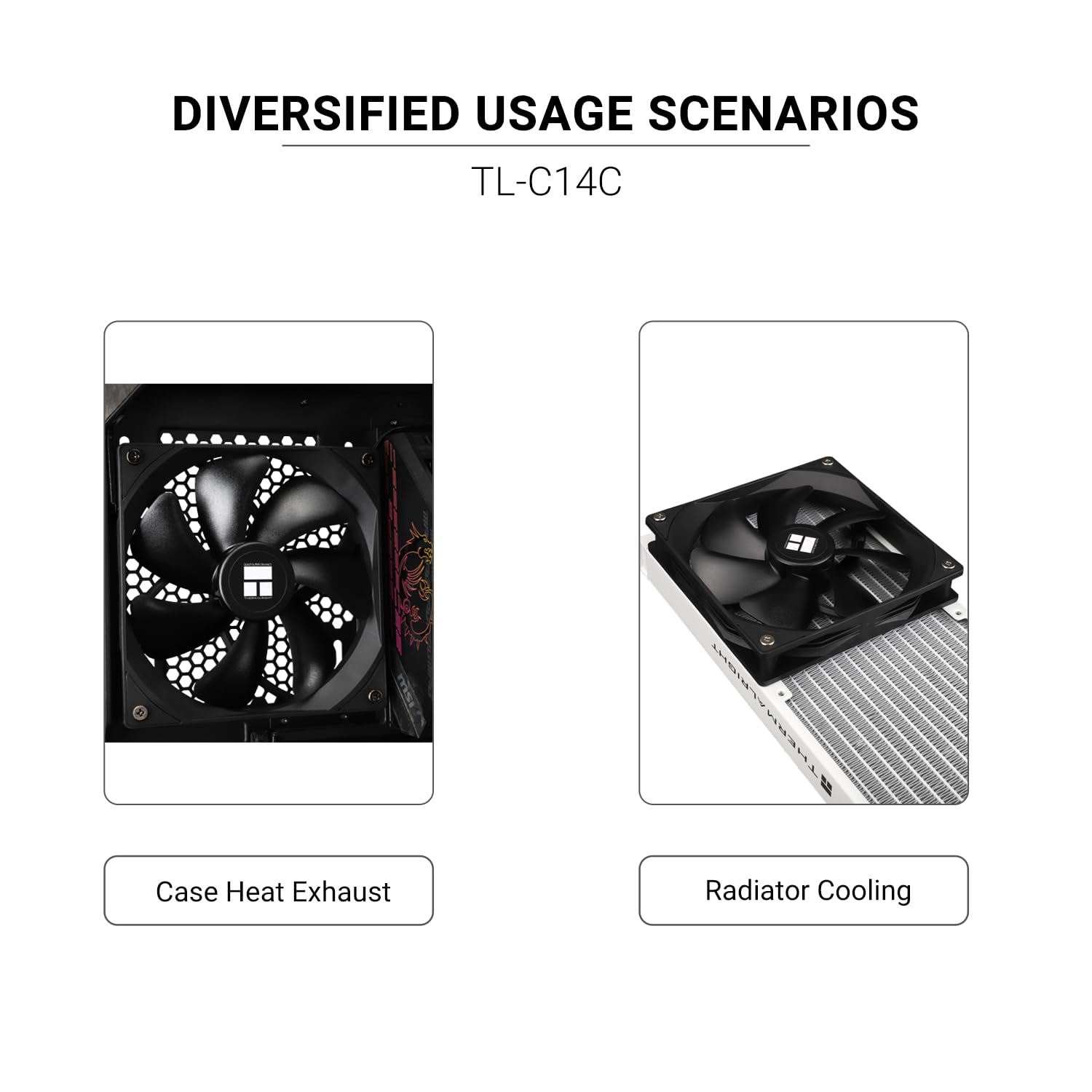 Thermalright TL-C14C-S ARGB Case Fan 140mm Cooler Fan 1500RPM CPU Fan 4Pin PWM Silent Computer ...
